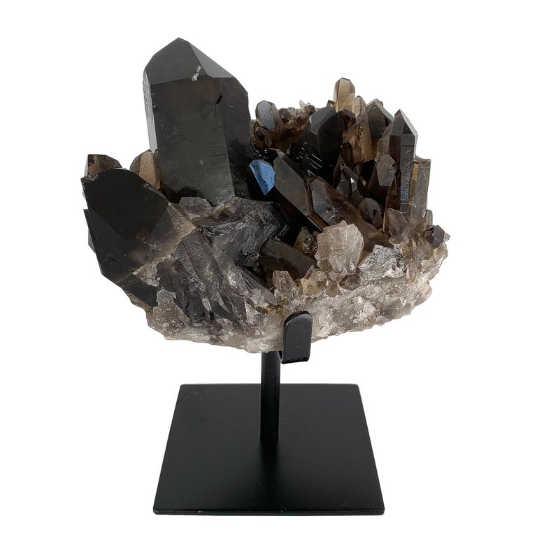 Large Smoky Quartz Crystal Mounted Mineral Specimen at 1stDibs