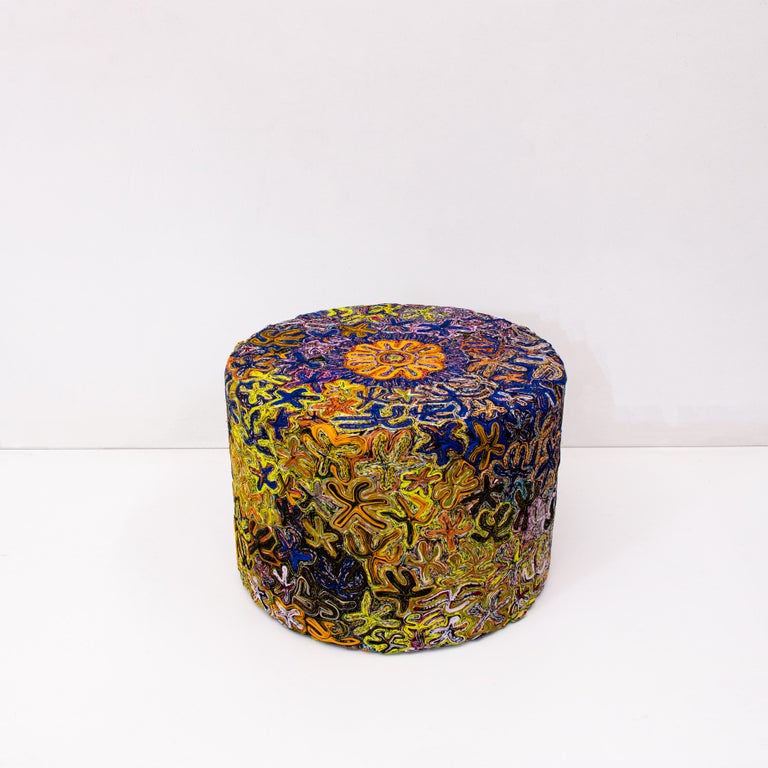 Large Soft Stool, Flower Navel For Sale at 1stDibs