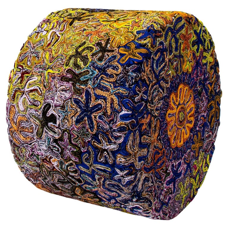 Large Soft Stool, Flower Navel For Sale at 1stDibs
