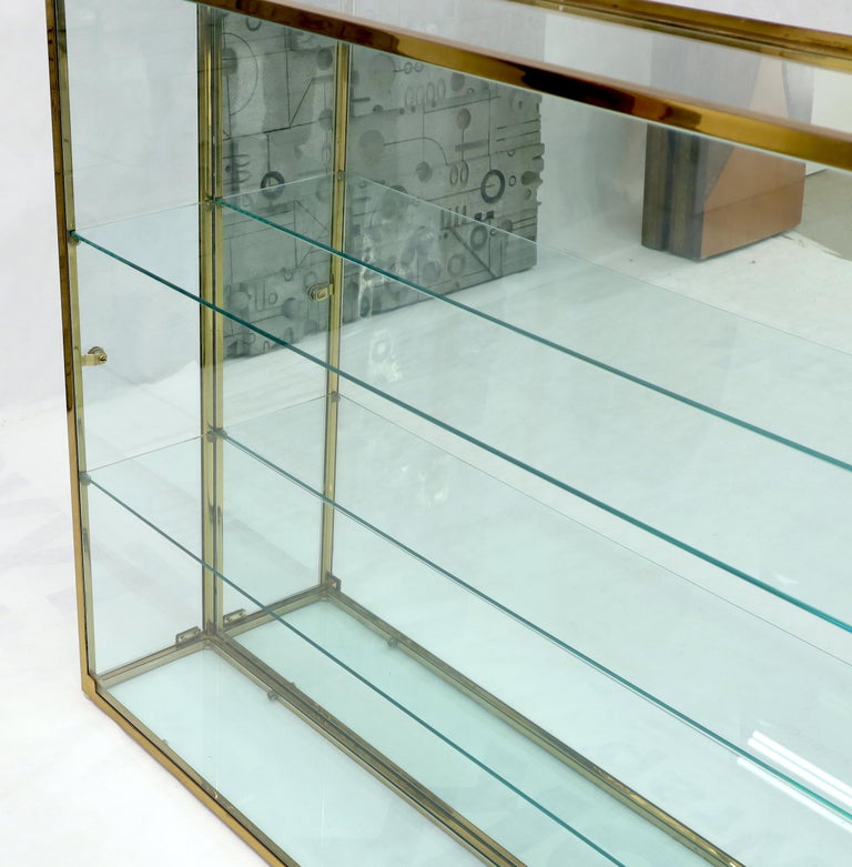 Large Solid Brass Frame Square Hanging Wall Unit Display Case Shelves ...