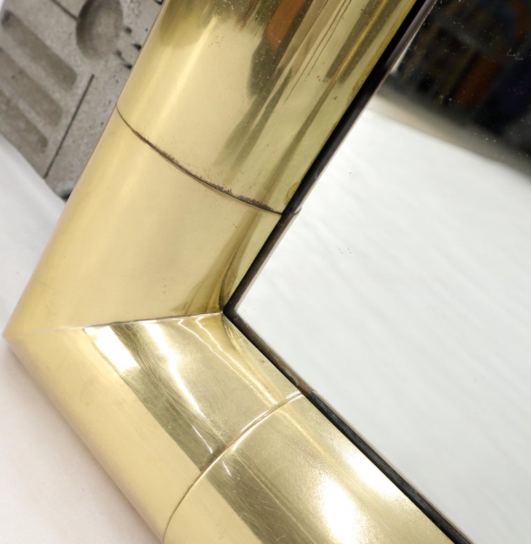 Large Solid Brass Half Round Profile Frame Rectangular Wall Mirror For ...