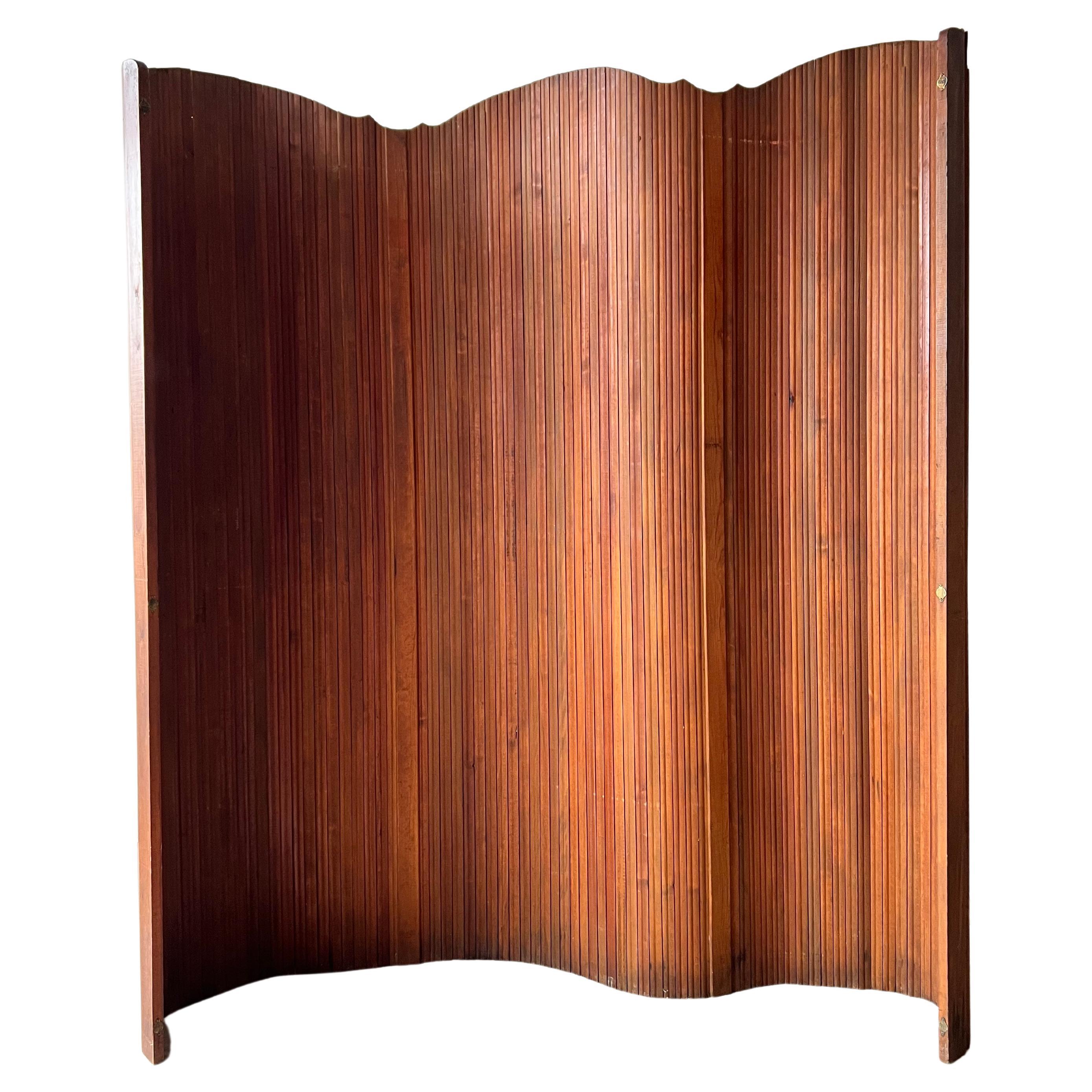 French Pine Wooden Tambour Room Divider at 1stDibs | wood tambour