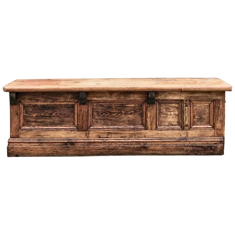 Large Solid Pine Victorian Shop Counter For Sale at 1stDibs