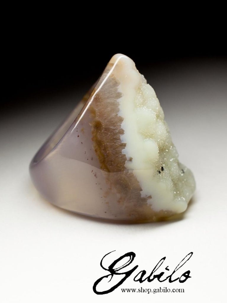 Large Solid Quartz Ring Raw Uncut Stone Polychrome Bicolor For Sale at ...