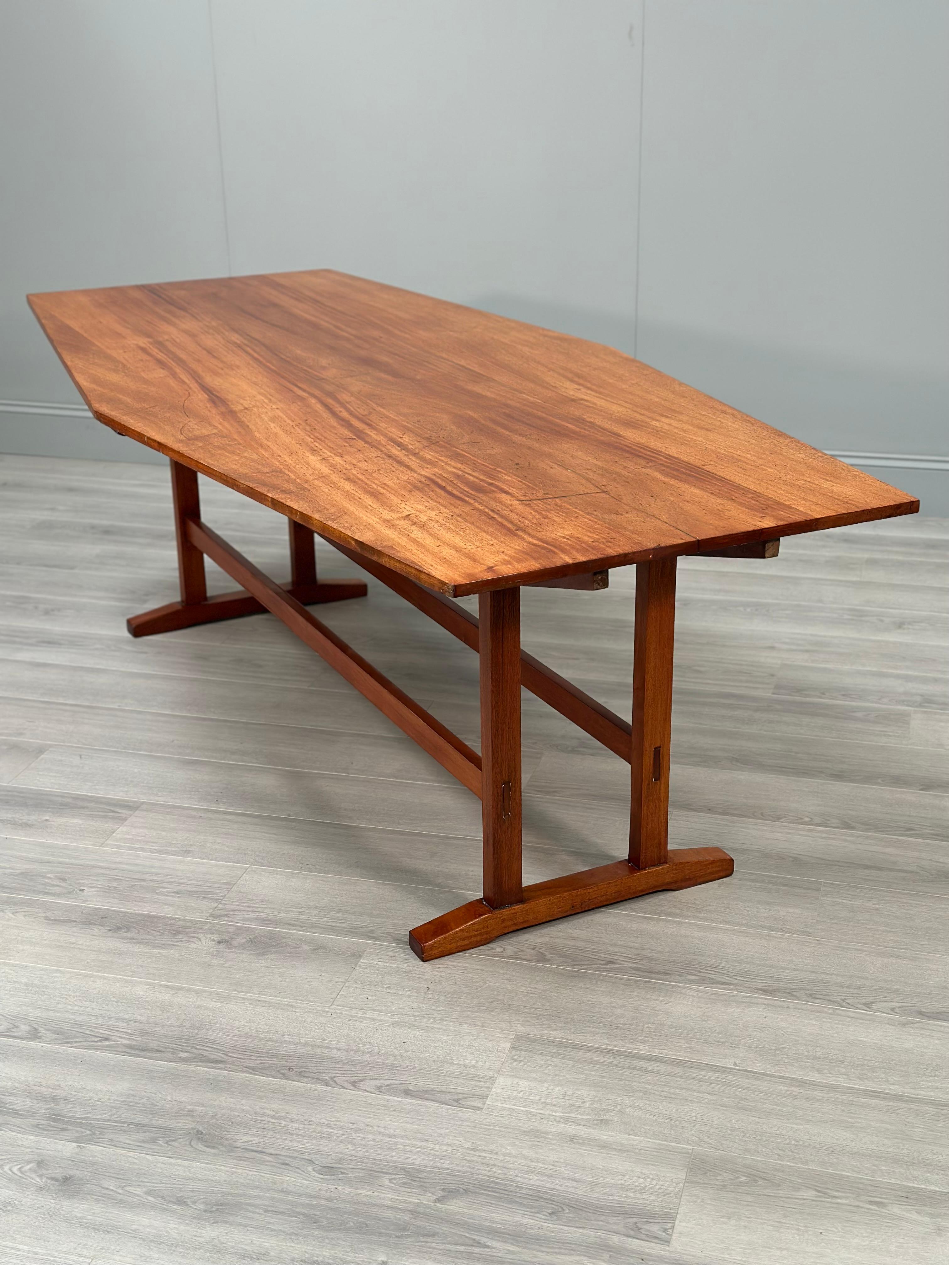 Large Solid Teak Refectory Table C.1950 For Sale at 1stDibs
