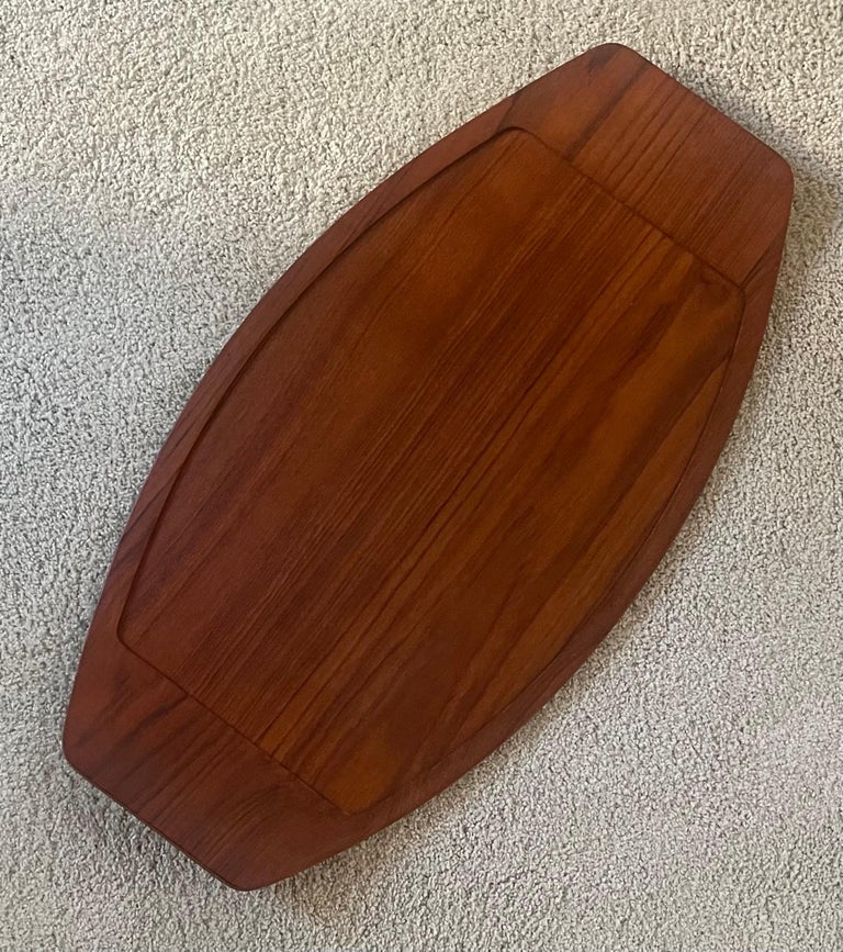 Large Solid Teak Surfboard Tray with Raised Edge by Digsmed - Rare For ...