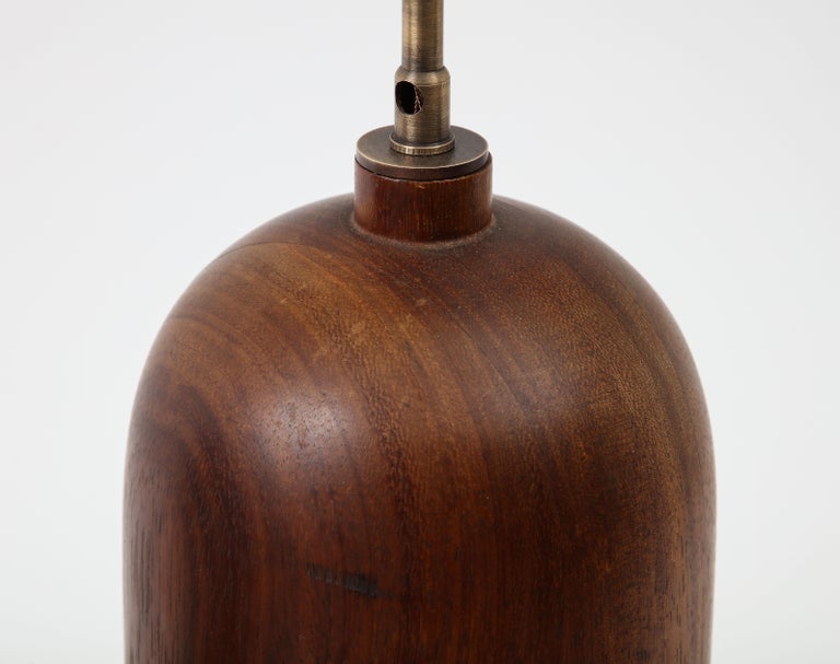 Large Solid Walnut Table lamps, USA 1960's For Sale at 1stDibs