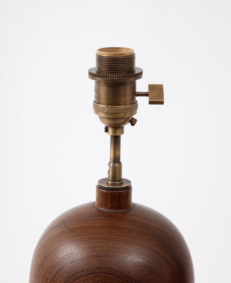 Large Solid Walnut Table lamps, USA 1960's For Sale at 1stDibs