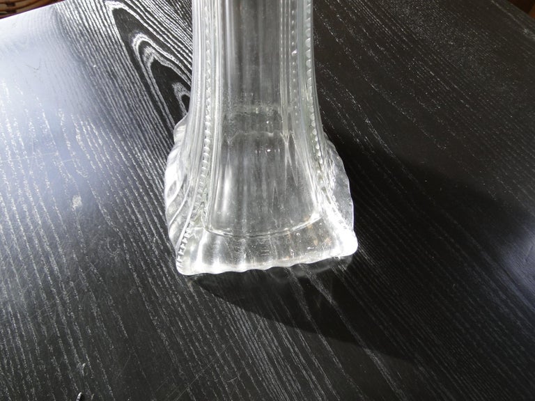Large Soliflor Vase In Chiseled Glass France Mid Century For Sale at ...