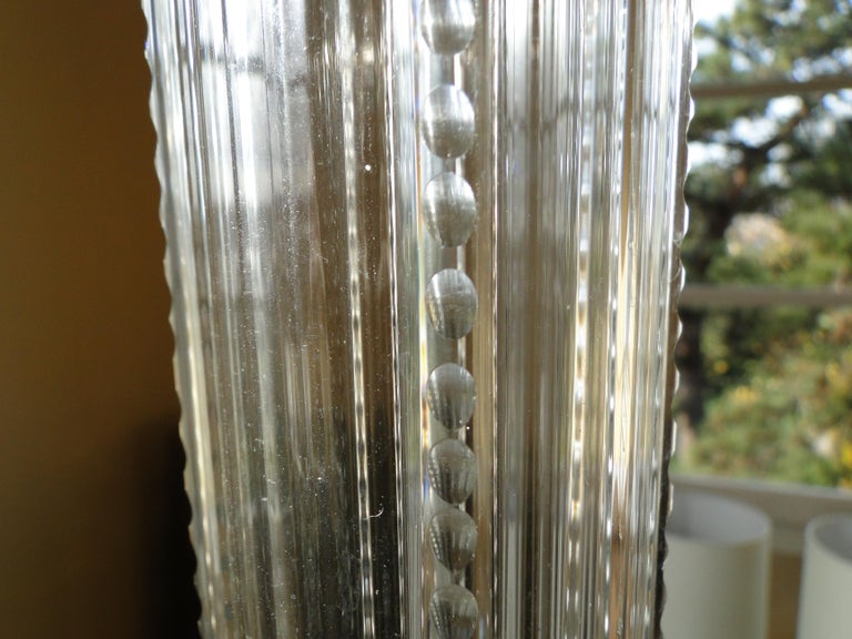 Large Soliflor Vase In Chiseled Glass France Mid Century For Sale at ...