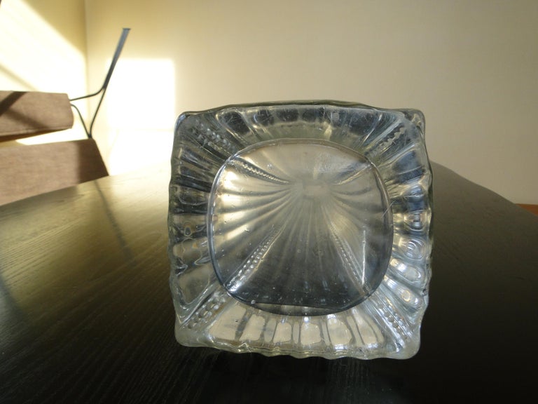Large Soliflor Vase In Chiseled Glass France Mid Century For Sale at ...