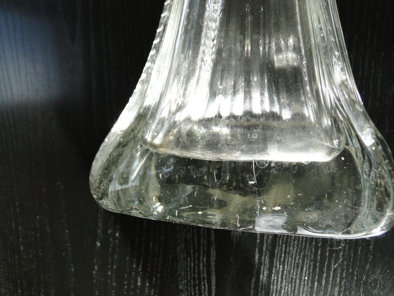 Large Soliflor Vase In Chiseled Glass France Mid Century For Sale at ...