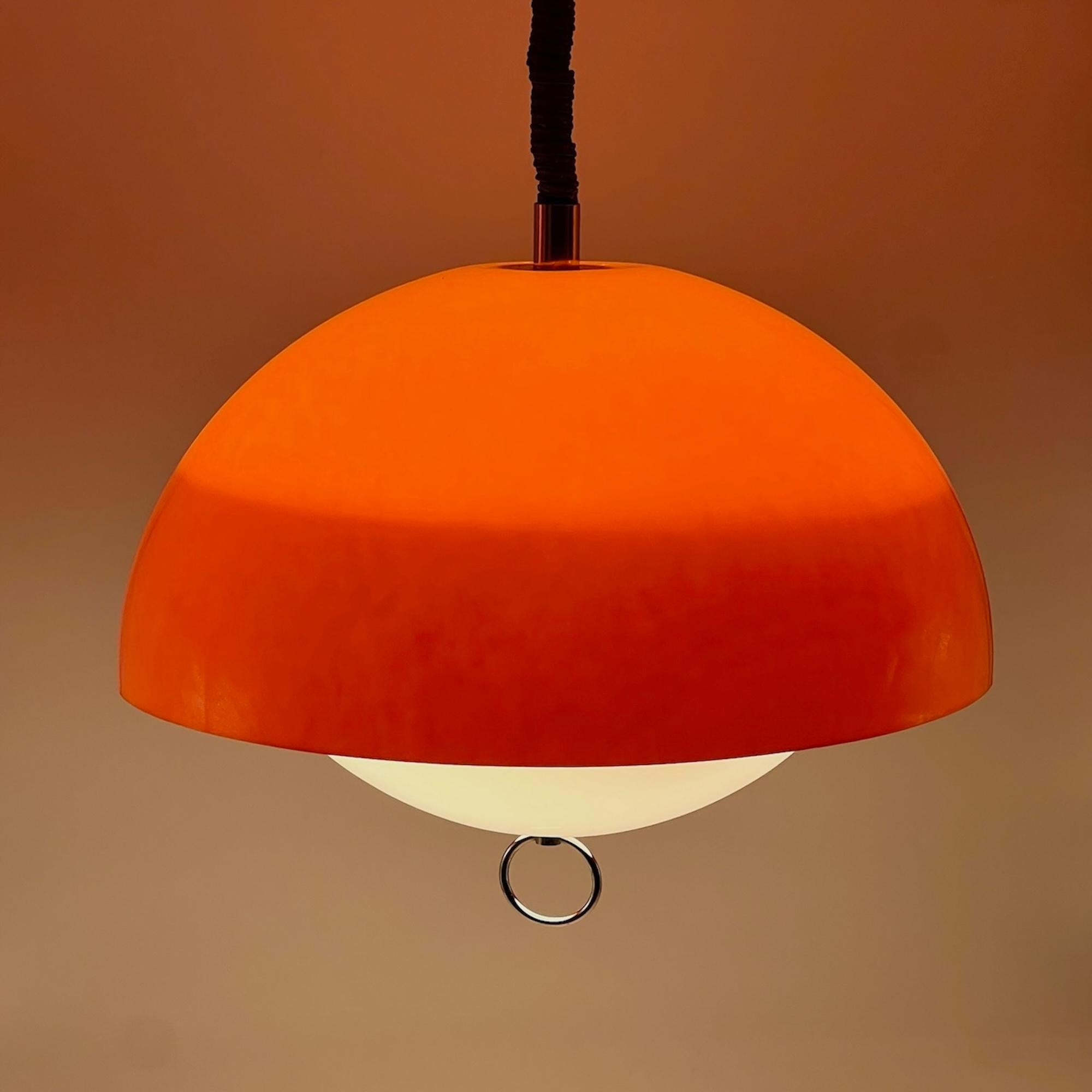 Large Space Age Lamp Orange Acrylic Lamp - Vintage Harvey Guzzini Style ...