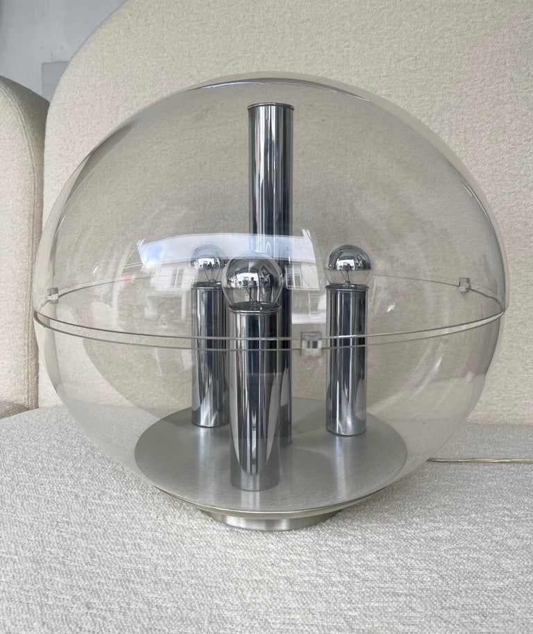 Large Space Age Lucite and Metal Ball Lamp, Italy, 1970s For Sale at ...