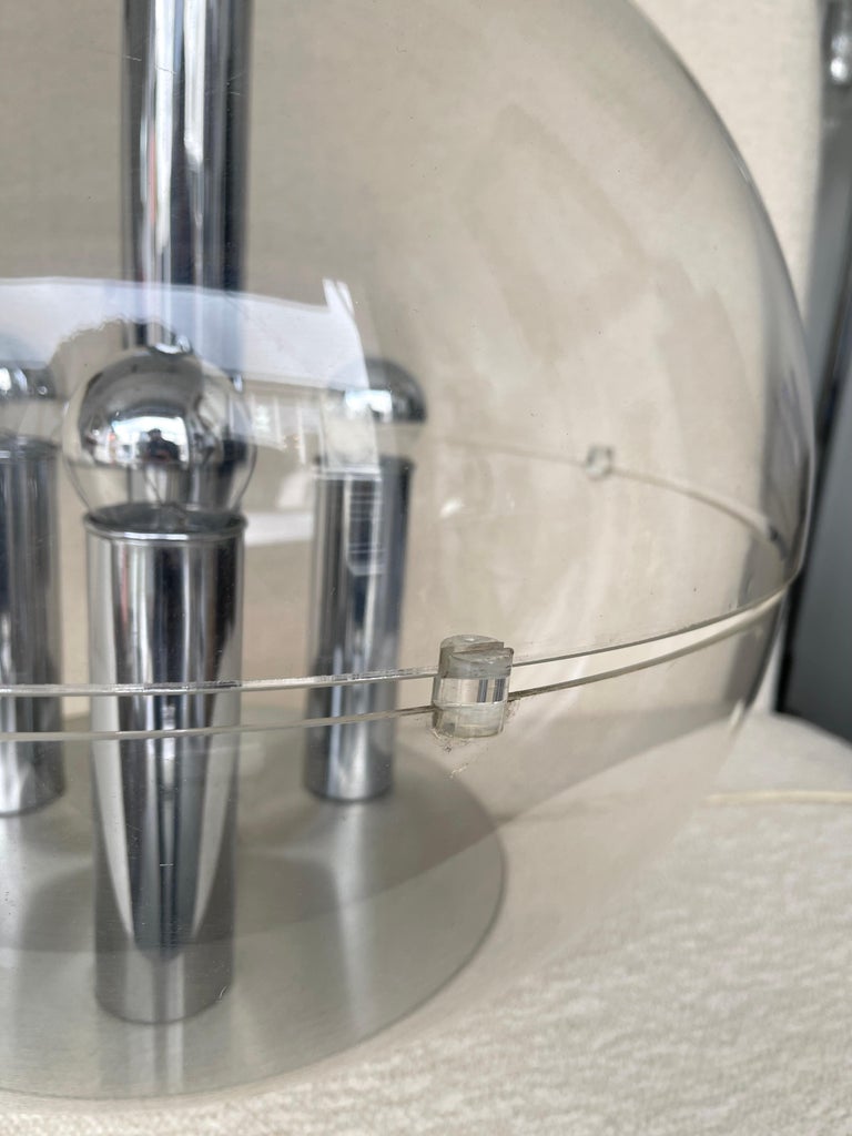 Large Space Age Lucite and Metal Ball Lamp, Italy, 1970s For Sale at ...