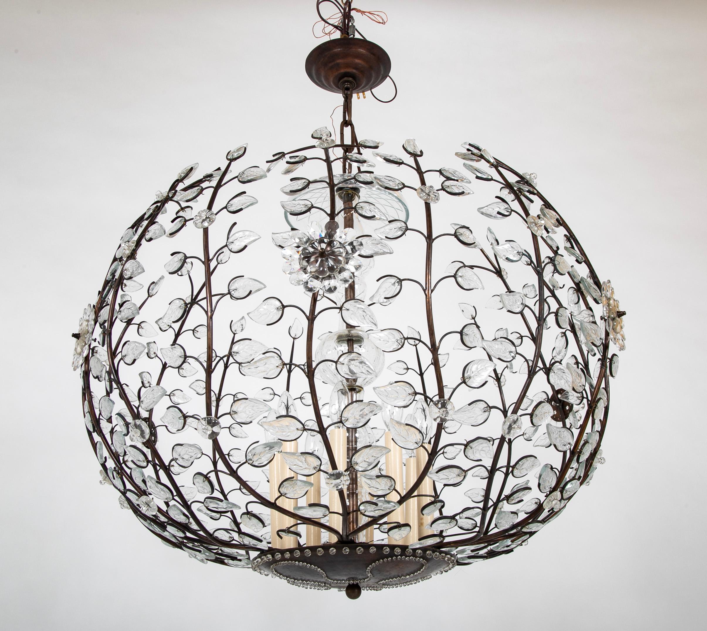 Large Spherical Chandelier in the Manner of Maison Bagues For Sale at ...