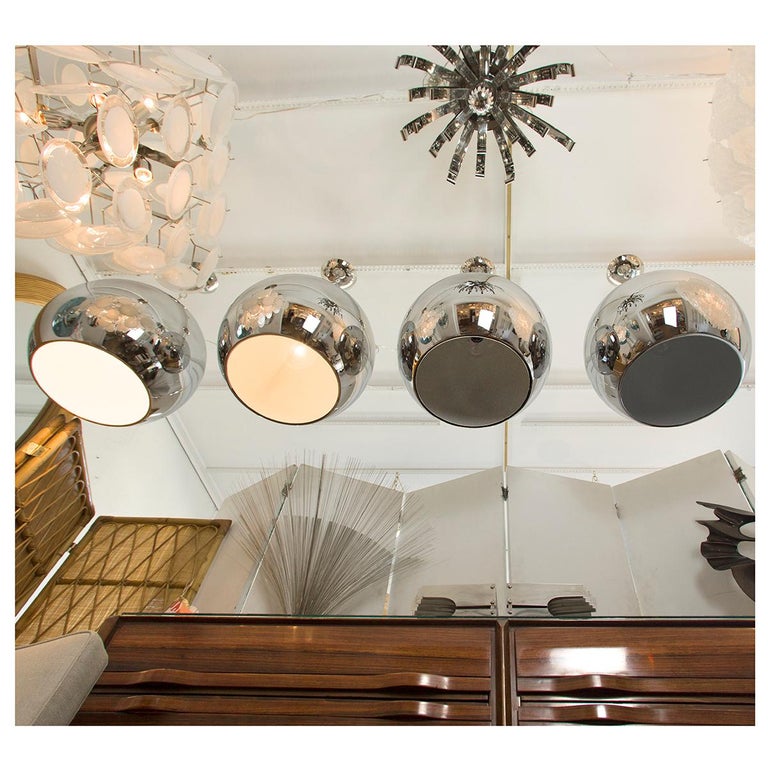 Large Spherical Chrome Pendant For Sale at 1stDibs