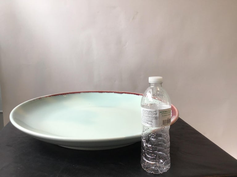 Large Spin Ceramics Dish with Red Accents For Sale at 1stDibs