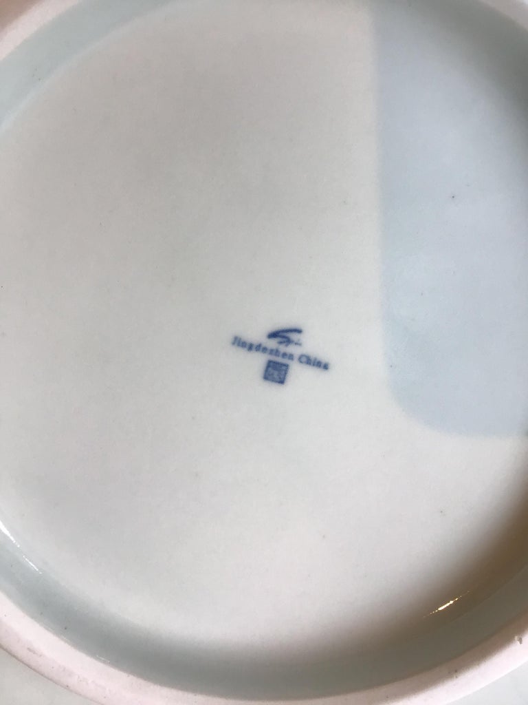 Large Spin Ceramics Dish with Red Accents For Sale at 1stDibs