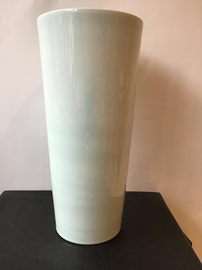 Large Spin Ceramics Vase with Blue Swirl For Sale at 1stDibs