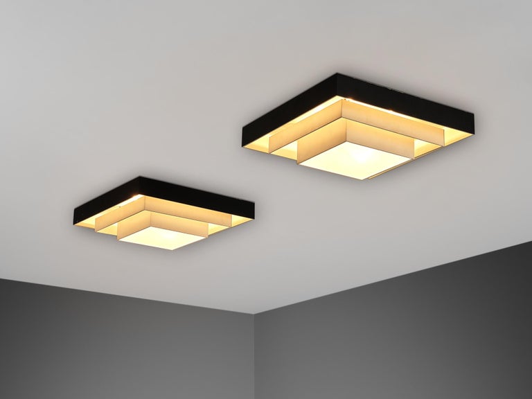 Large Square Ceiling Lights in Metal For Sale at 1stDibs