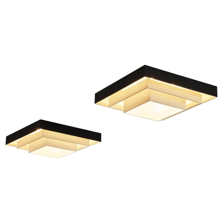 Large Square Ceiling Lights in Metal For Sale at 1stDibs