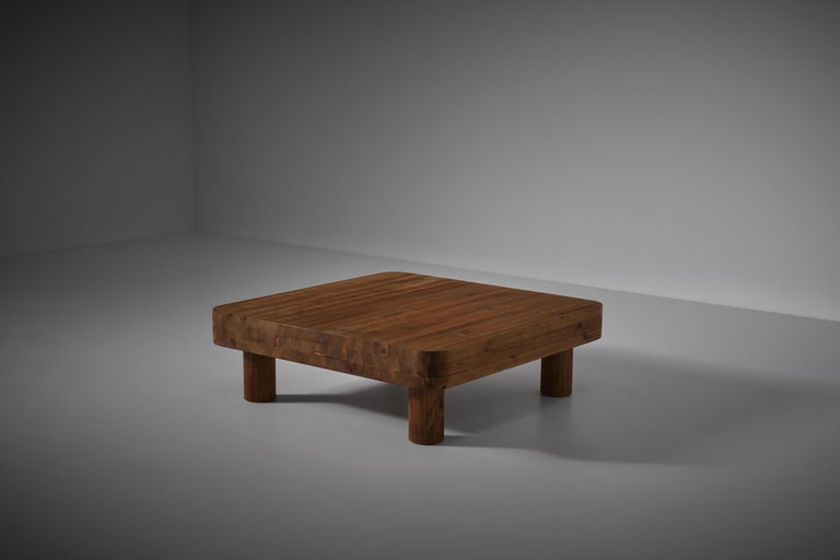 Large Square Coffee Table in Solid Pine at 1stDibs | large low coffee table