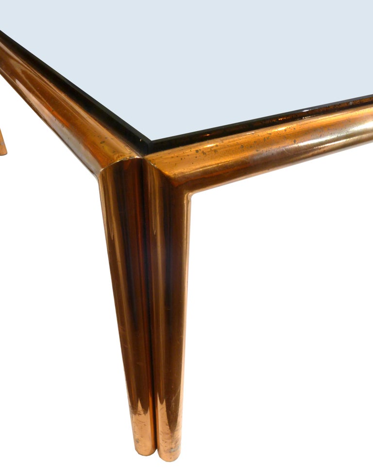 Large Square Copper-Tube and Glass Coffee Table For Sale at 1stDibs ...