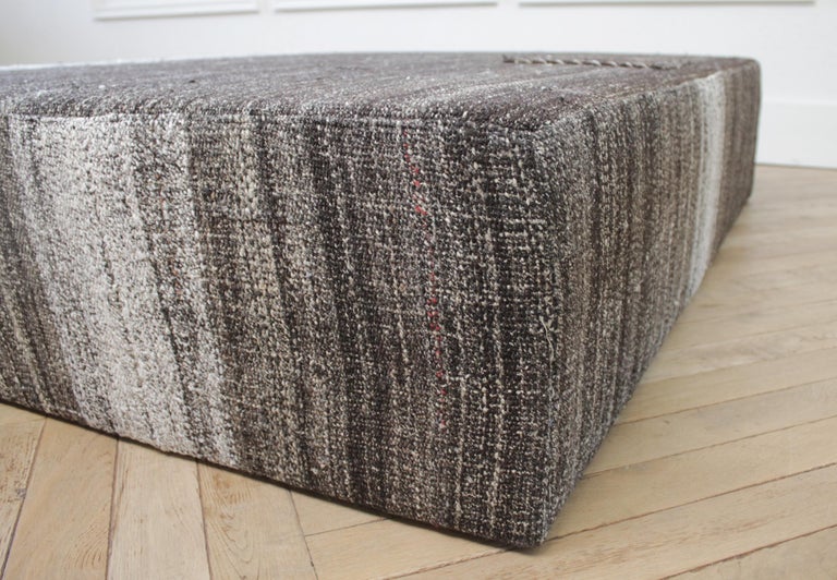 Large Square Custom Made Turkish Rug Cocktail Ottoman at 1stDibs