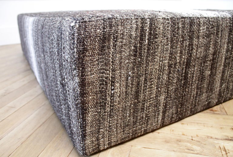 Large Square Custom Made Turkish Rug Cocktail Ottoman at 1stDibs