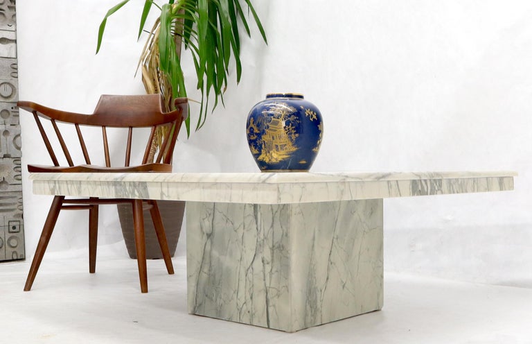 Large Square Italian Carrara Marble Top Coffee Table at 1stDibs