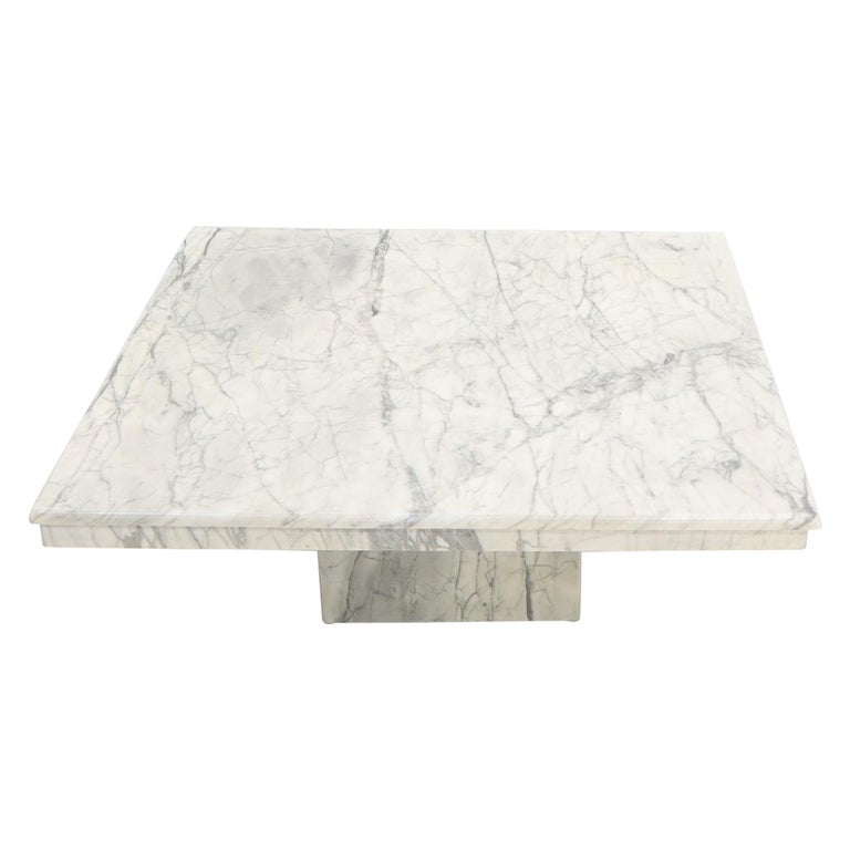 Large Square Italian Carrara Marble Top Coffee Table at 1stDibs