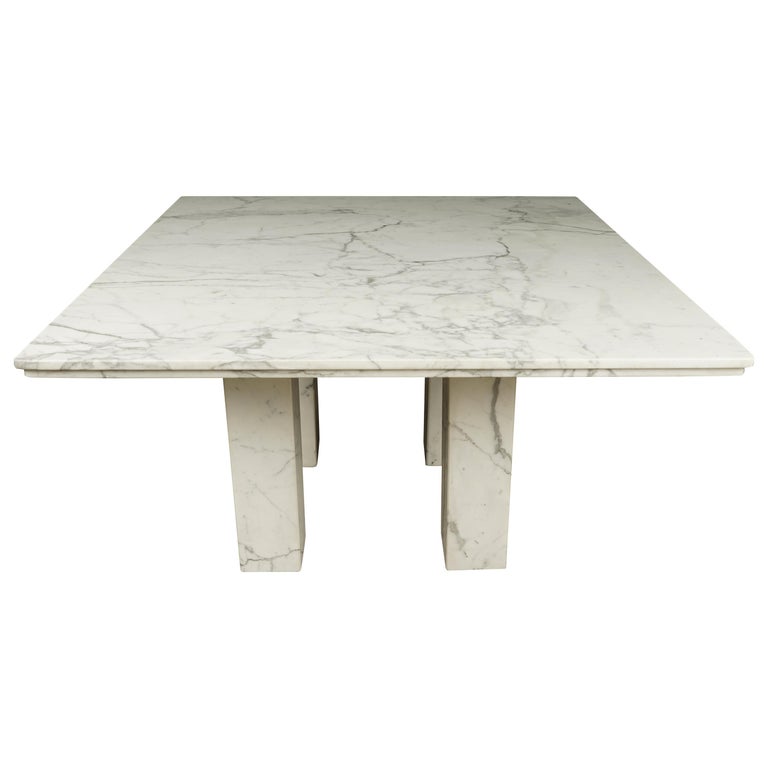 Large Square Marble Dining Table from France, circa 1960 at 1stDibs