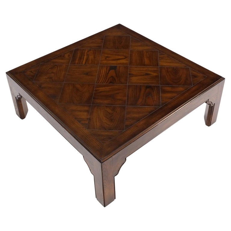 Large Square Parquetry Coffee Table by Henredon For Sale at 1stDibs ...