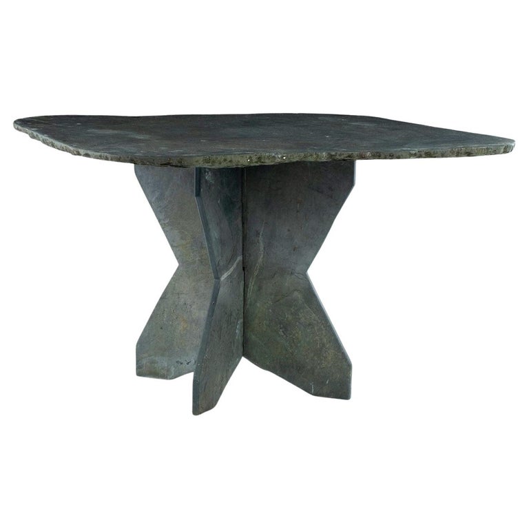 Large Square Vintage Slate Table at 1stDibs