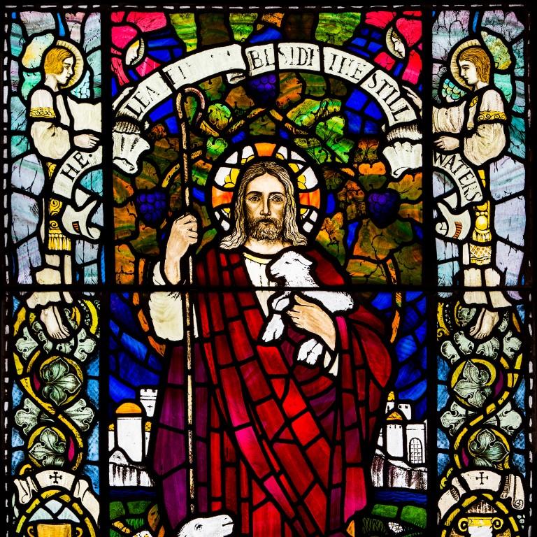 Large Stained Glass Jesus Window from Scottish Church at 1stDibs
