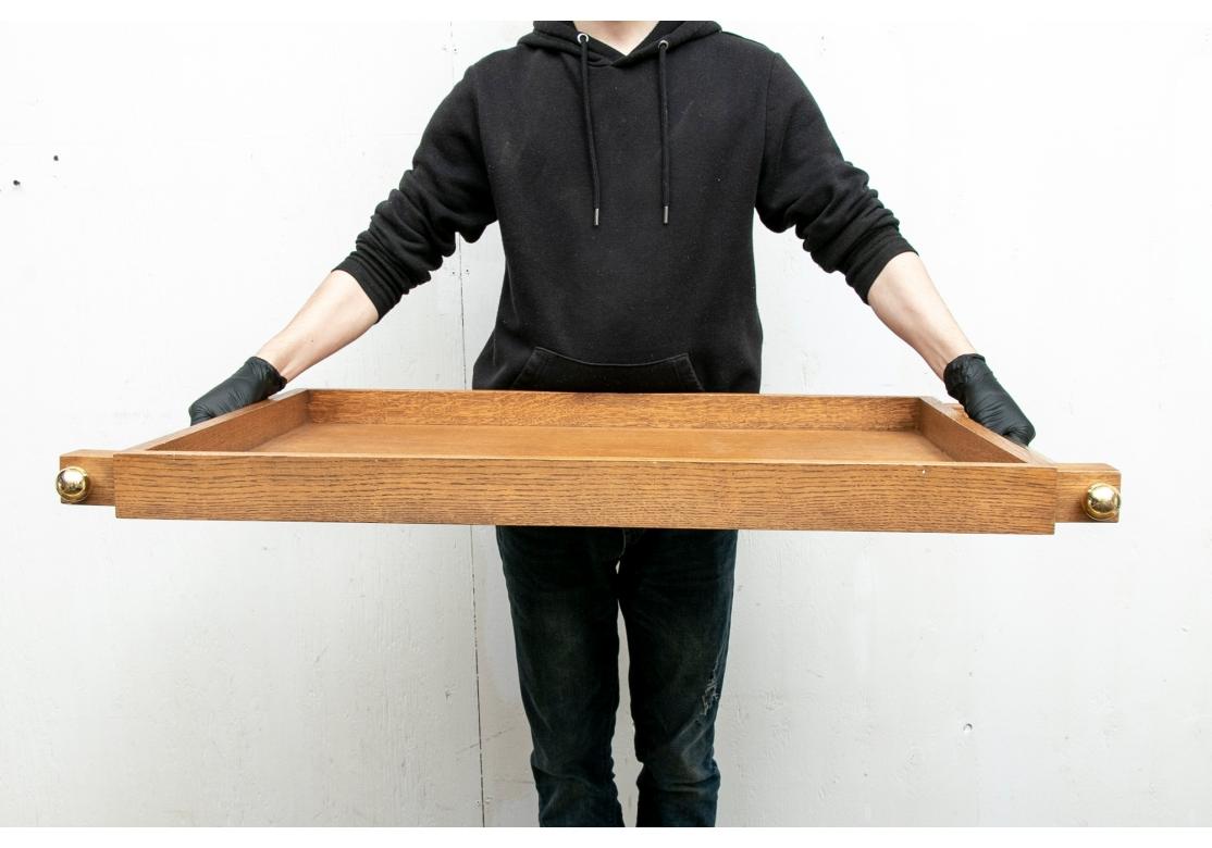 Large Stained Oak Serving Tray By Paul Marra Design For Sale at 1stDibs
