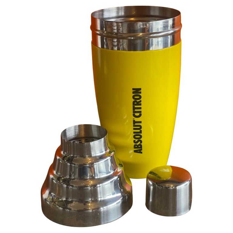 Large Stainless Steel "Absolut Vodka" Three Piece Martini Shaker For ...