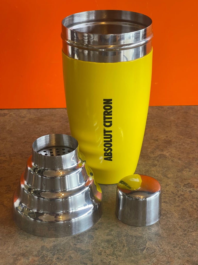 Large Stainless Steel "Absolut Vodka" Three Piece Martini Shaker For ...