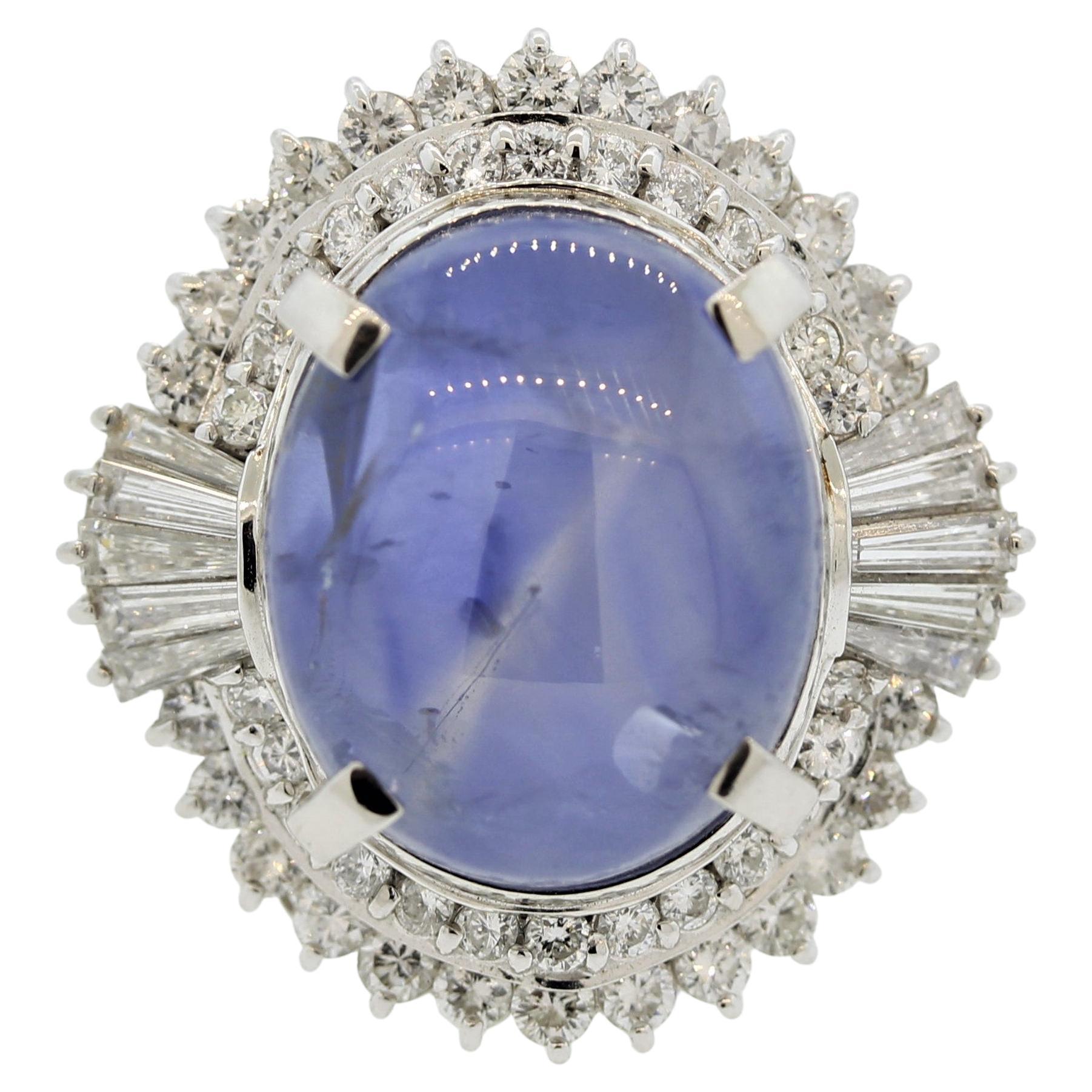Retro Star Sapphire Cocktail Ring For Sale at 1stDibs