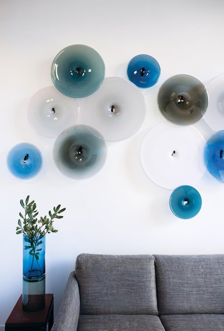 Large Steel Blue POOL Wall Sculpture by SkLO For Sale at 1stDibs