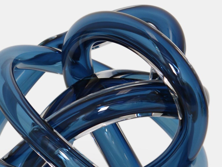 Large Steel Blue Wrap Sculpture by SkLO For Sale at 1stDibs