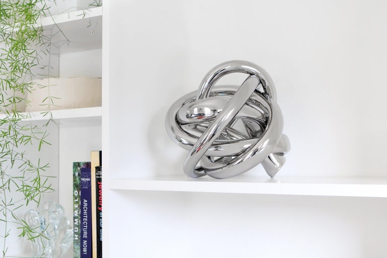 Large Steel Blue Wrap Sculpture by SkLO For Sale at 1stDibs