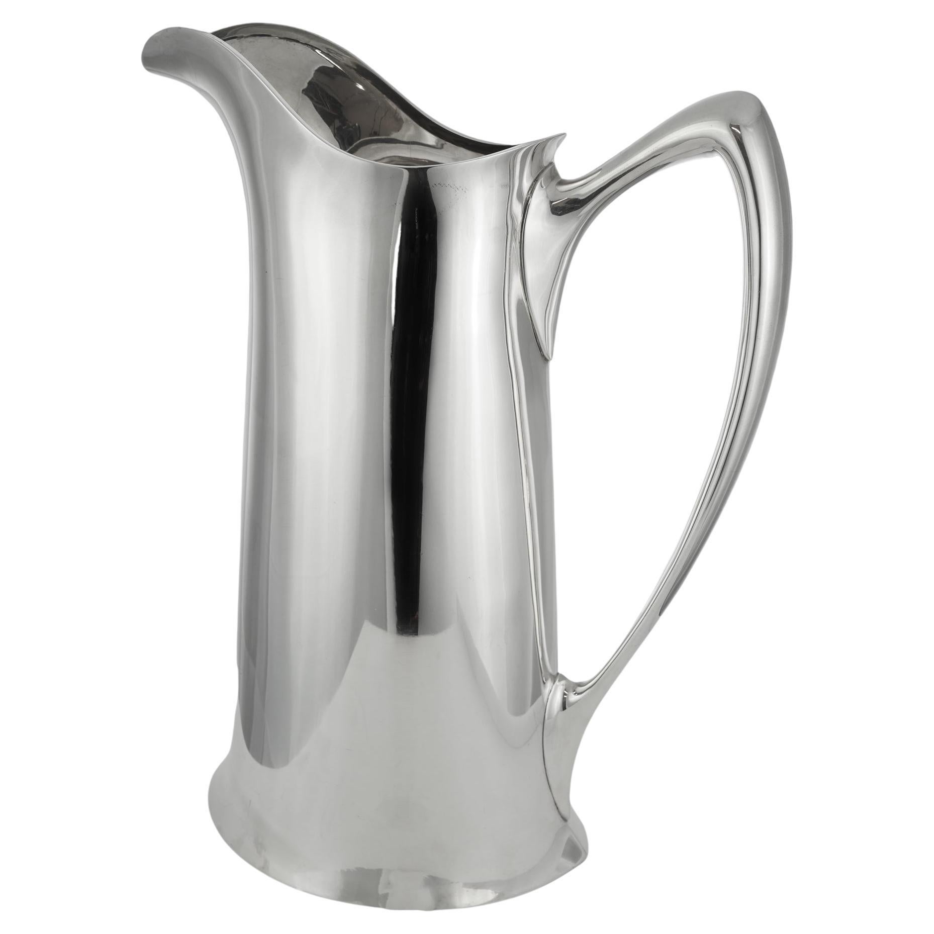 Vintage Continental Sterling Silver Water Jug For Sale at 1stDibs