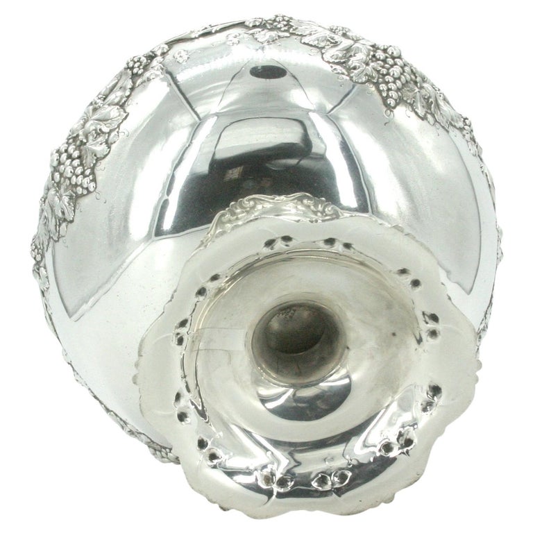 Large Sterling Silver Decorative Footed Bowl For Sale at 1stDibs