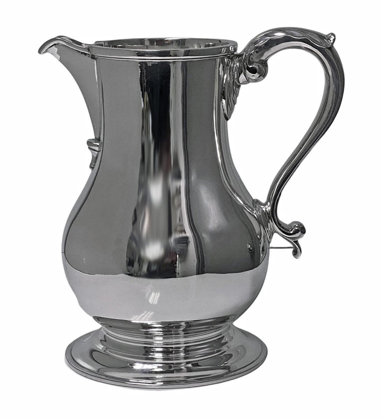 Large Sterling Silver Jug Georgian Style London Wakely and Wheeler 36. ...