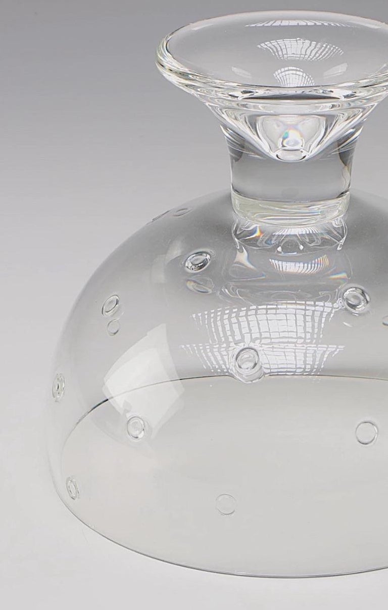 Large Steuben Modern Footed Bowl Floating Bubble by Joel Smith, 1999 ...