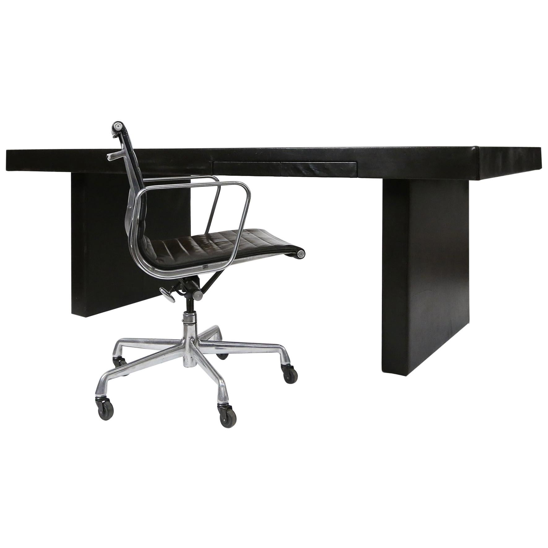 Wrought Iron Desk with Two Sliding Drawers by Jacques Adnet For Sale at ...