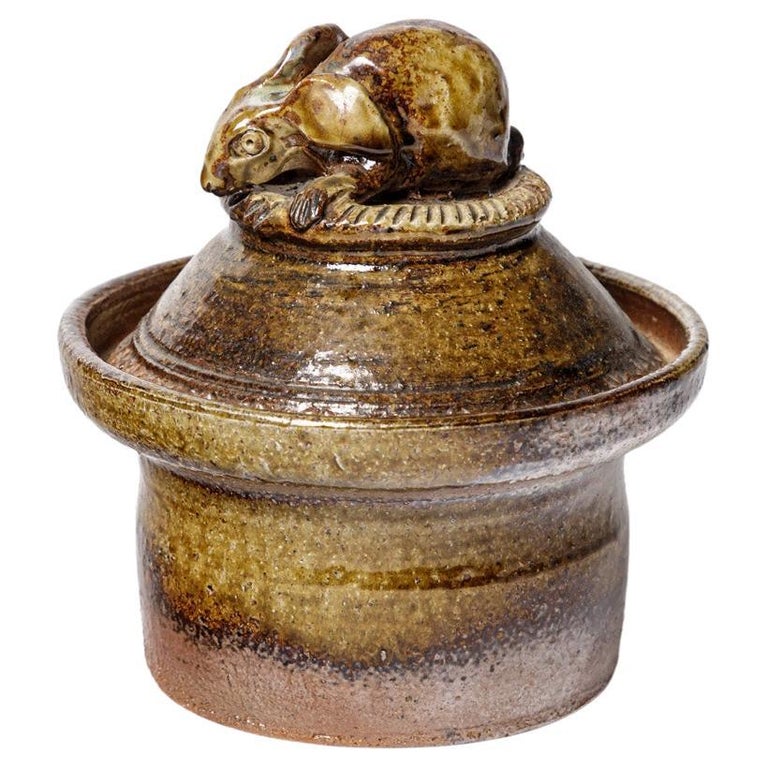 Large Stoneware Ceramic Animal Rabbit Decorative Box by Claude Gaget La ...