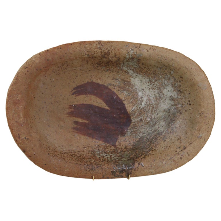 Large Studio Pottery Display Bowl by Danish Artist For Sale at 1stDibs